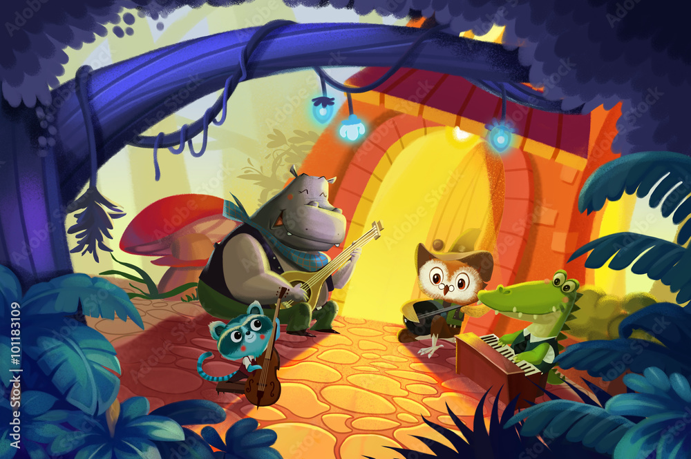 Illustration: The Forest Concert. A Happy Concert was held at Forest ...