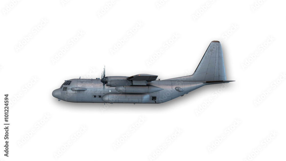 Bomber, military plane isolated on white background, side view Stock ...