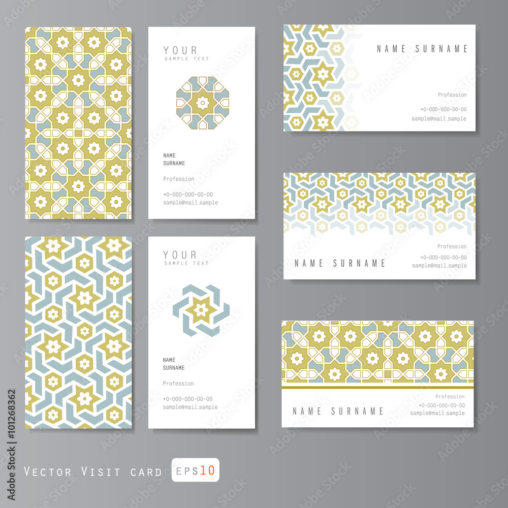 templates set visit card Stock Vector | Adobe Stock