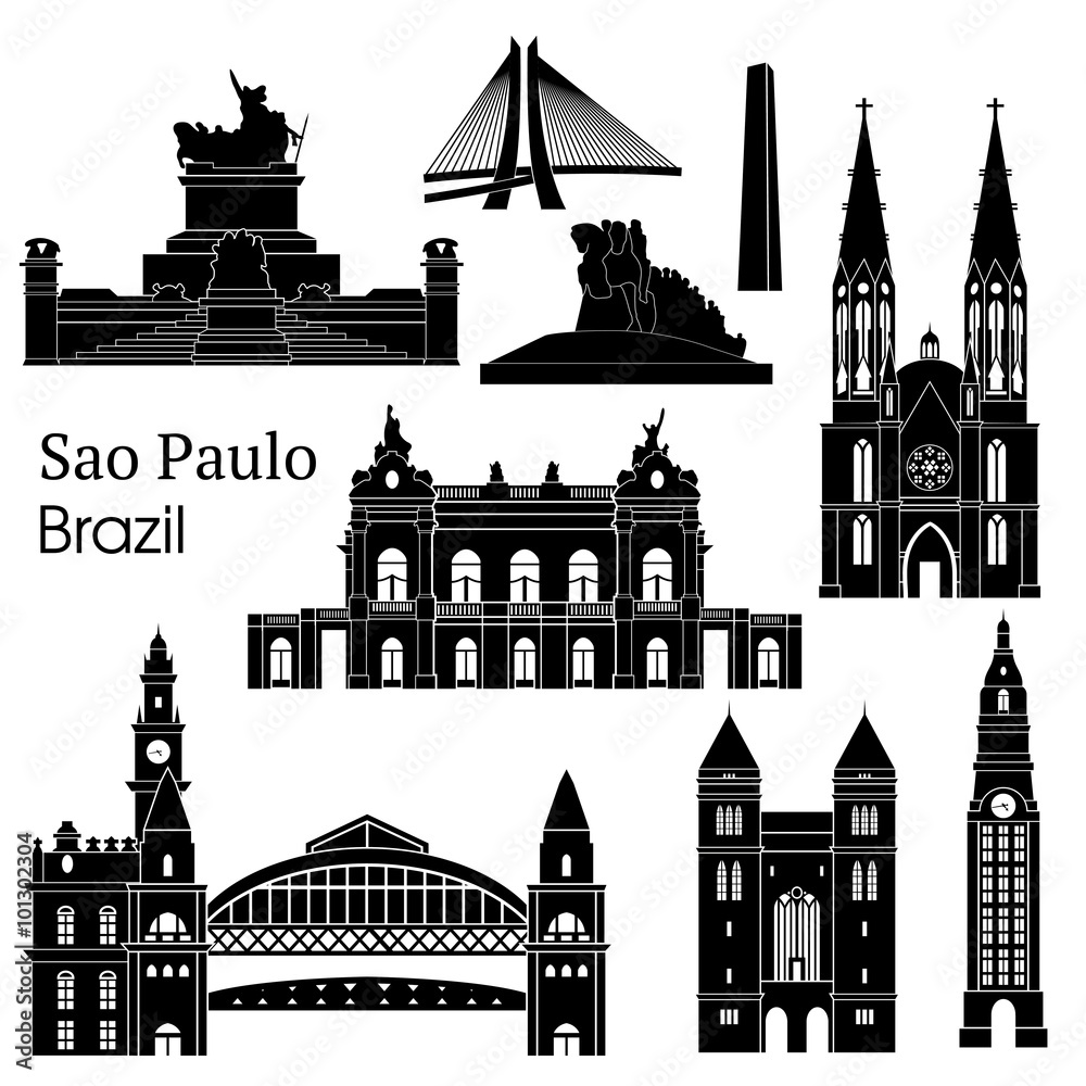Sao Paulo detailed skyline. Vector illustration Stock Vector | Adobe Stock