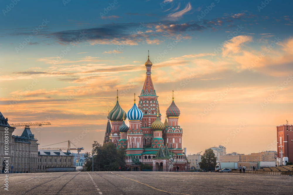 Moscow,Russia,Red square,view of St. Basil's Cathedral Stock Photo ...