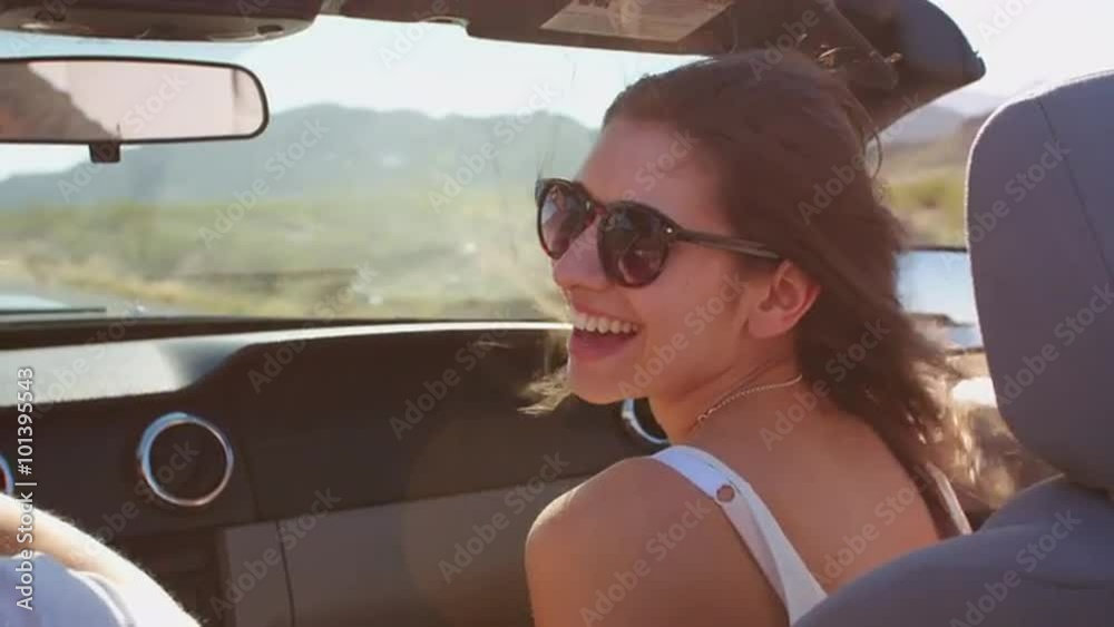 Female Passenger Driving In Convertible Car Shot On R3D Stock Video ...
