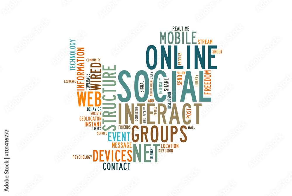redes sociales nube de términos Stock Illustration | Adobe Stock