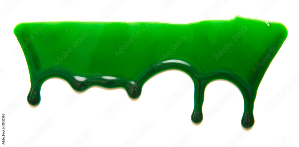 Drops of green paint on a white background Stock Photo | Adobe Stock