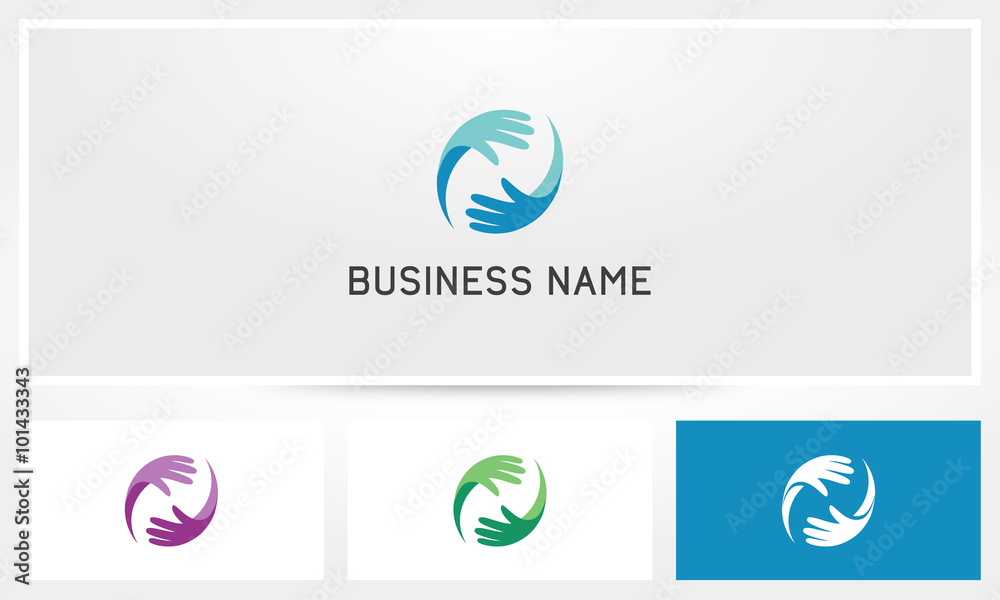 Helping Hand Logo Stock Vector | Adobe Stock