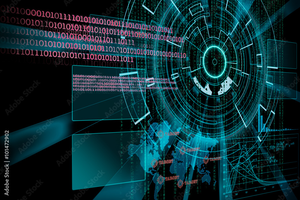 rendering of a futuristic cyber background target with laser lig Stock ...