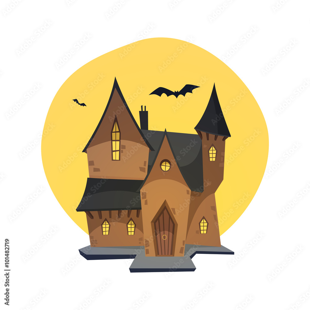 Cartoon Haunted House Stock Vector | Adobe Stock
