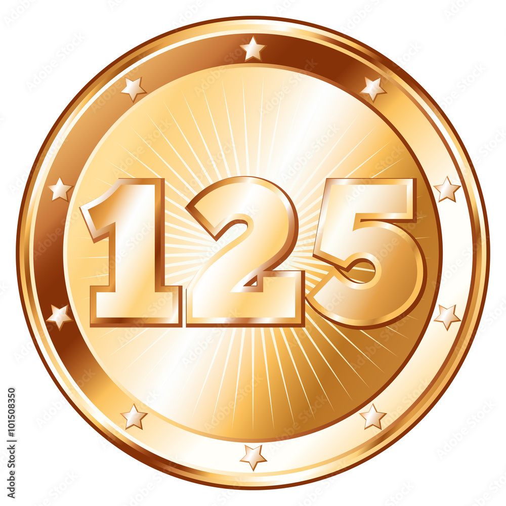 Round / circle shaped metal badge / seal of approval in bronze look and ...