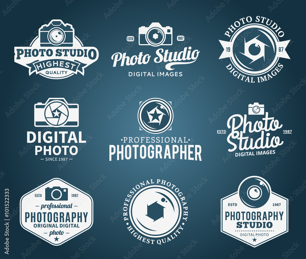 Photography Studio Logo, Labels, Icons and Design Elements Stock Vector ...