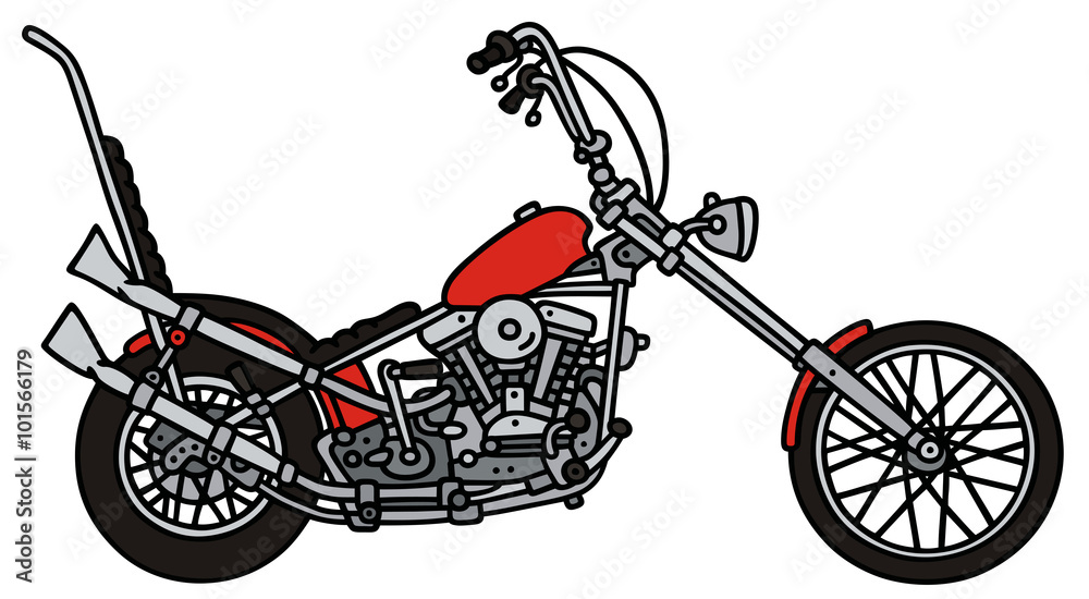 Classic chopper / Hand drawing, vector illustration Stock Vector ...