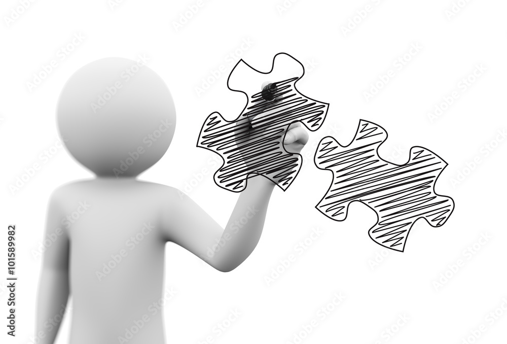 3d Puzzle Piece Drawing