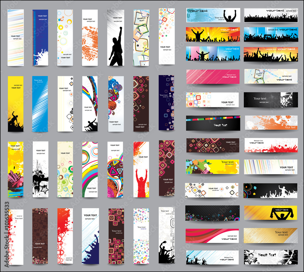 Mix Collection vertical and horizontal banners Stock Vector | Adobe Stock
