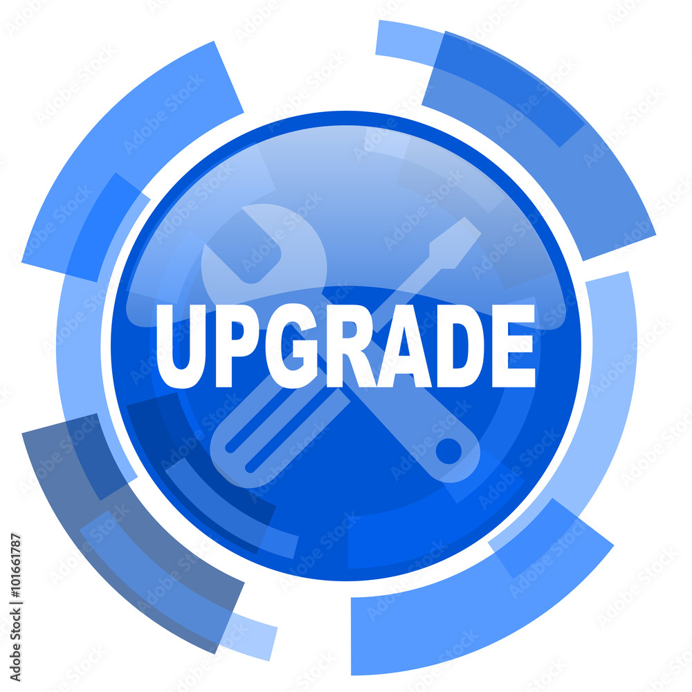 upgrade blue glossy circle modern web icon Stock Illustration | Adobe Stock