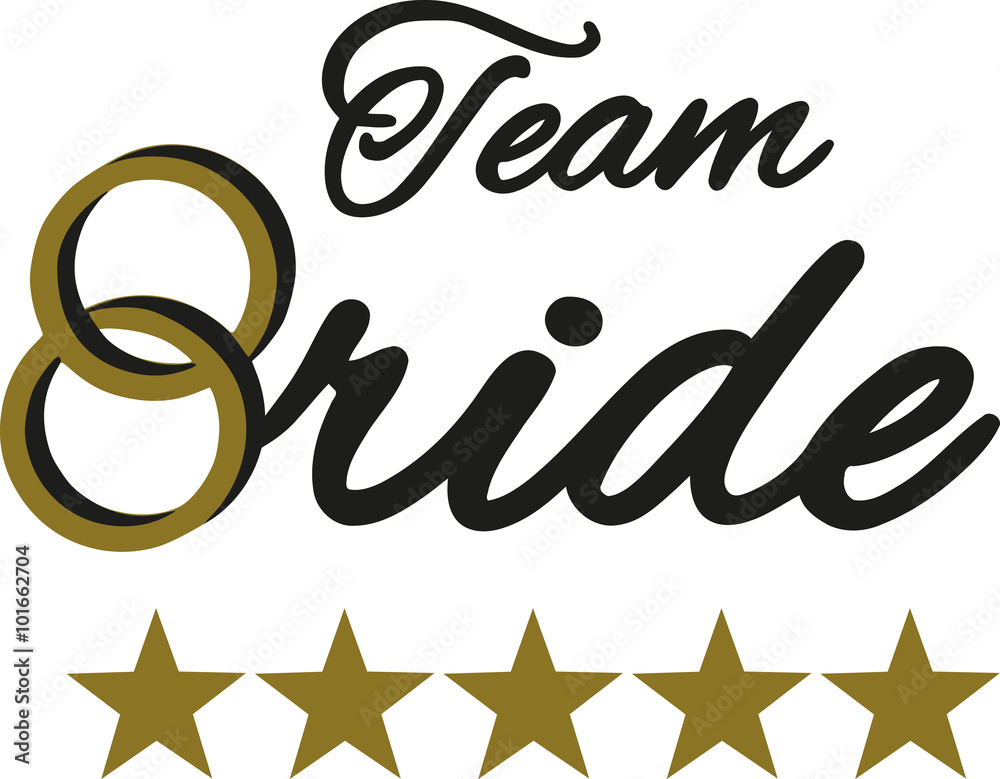 Team Bride with golden wedding rings Stock-Vektorgrafik | Adobe Stock