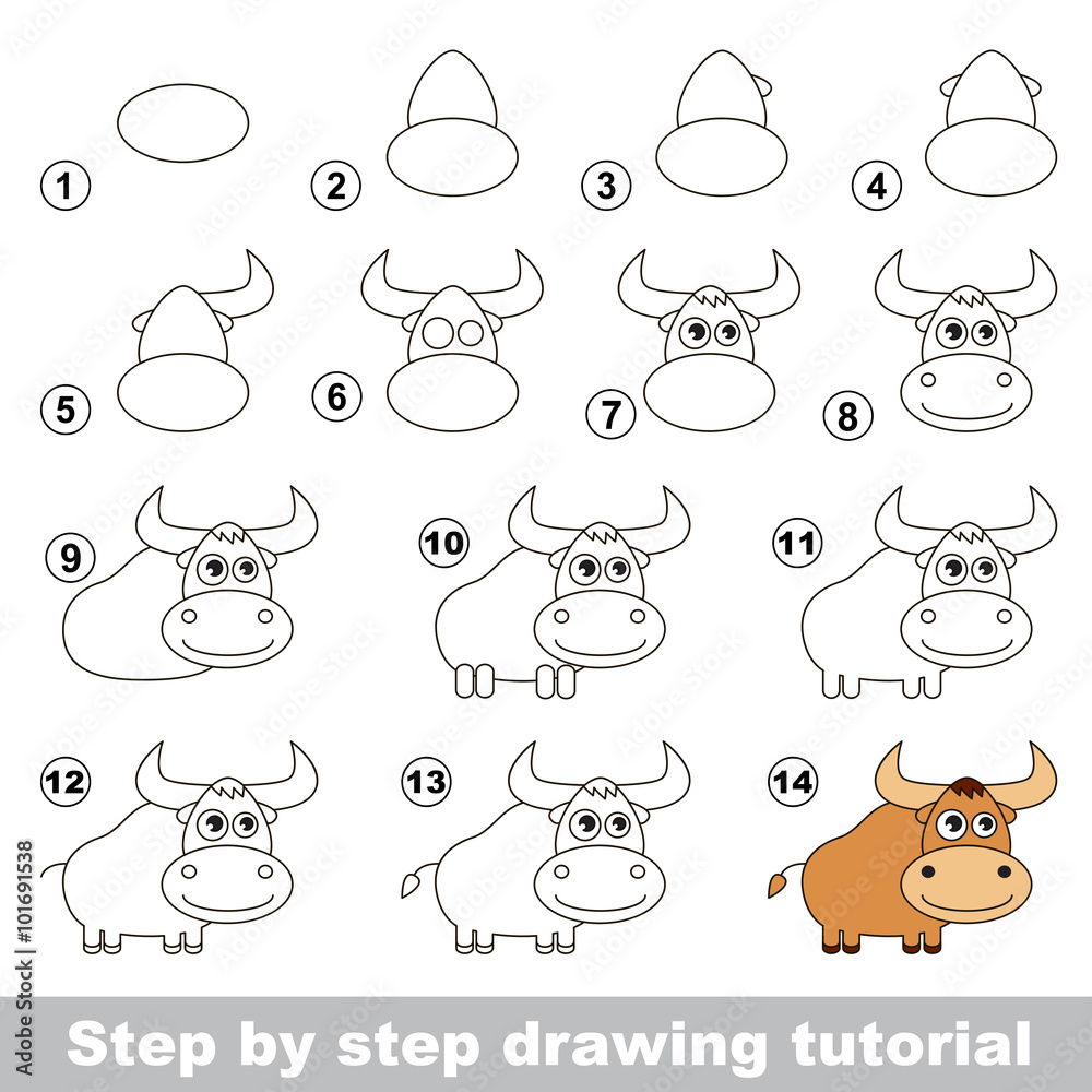 How to draw a Yak Stock Vector | Adobe Stock