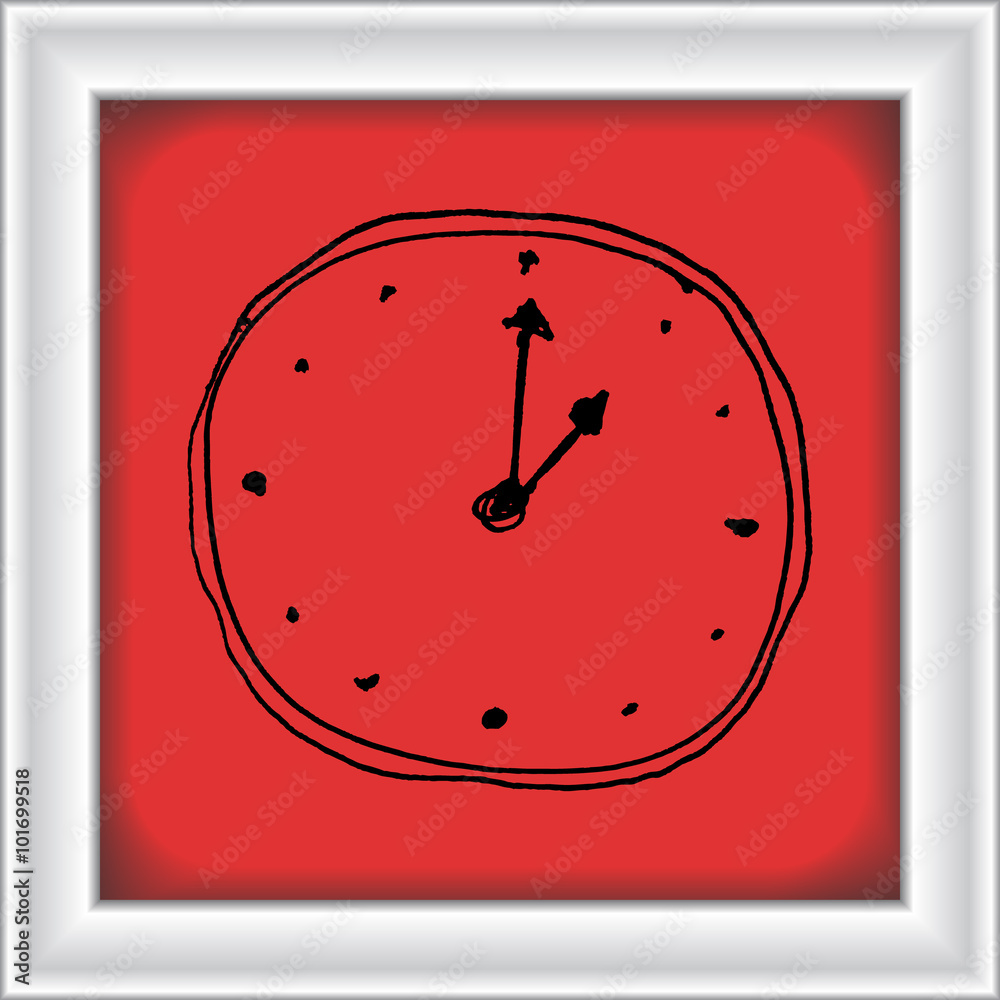 sketch drawing of a clock Stock Vector | Adobe Stock