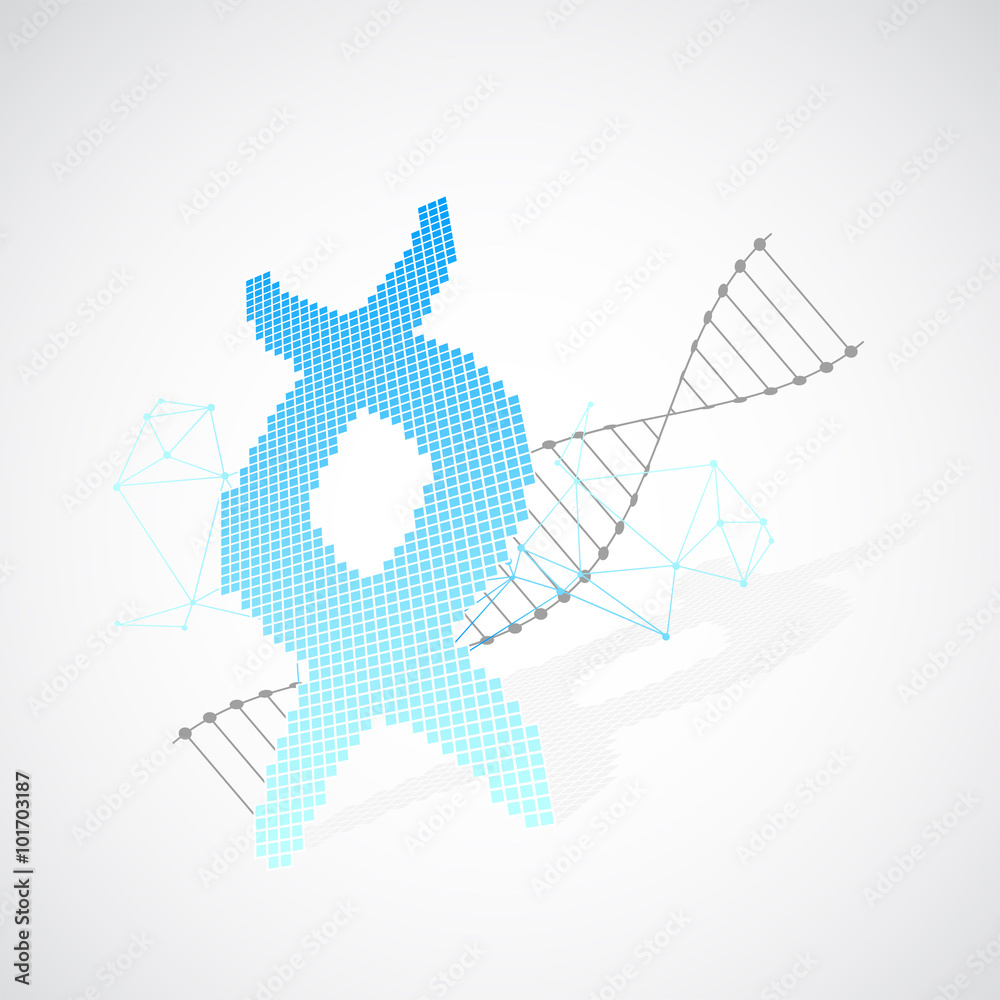 Abstract DNA pixel art background. Stock Vector | Adobe Stock