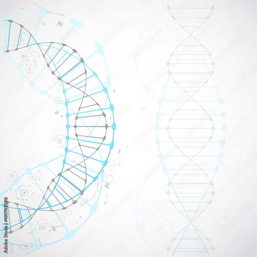 Science template, wallpaper or banner with a DNA molecules. Stock ...