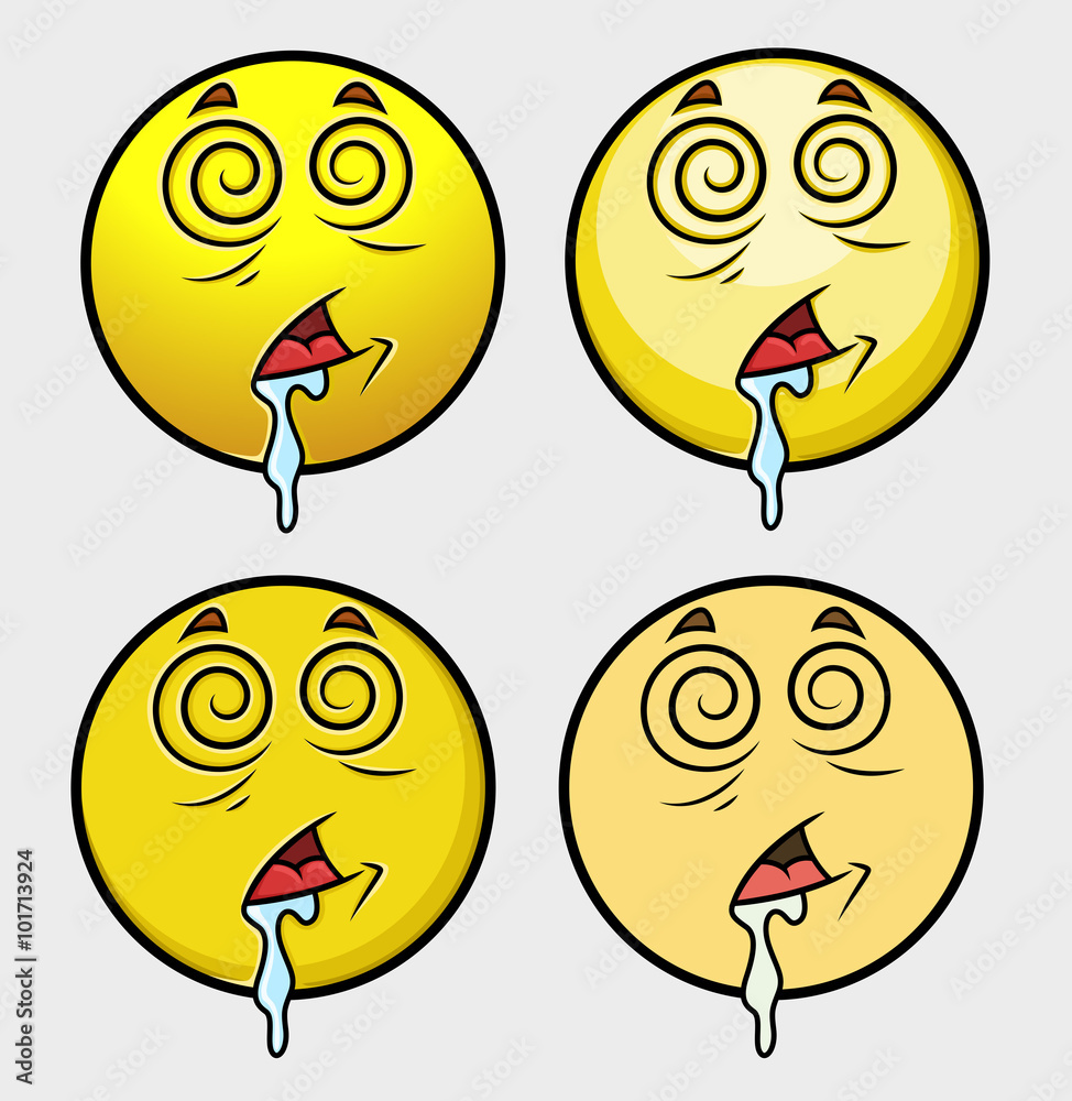 Hypnotized Emoticon Set Stock Vector | Adobe Stock