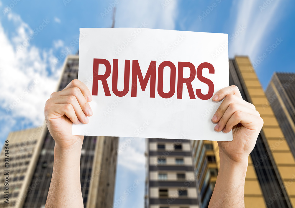 Rumors placard with urban background Stock Photo | Adobe Stock