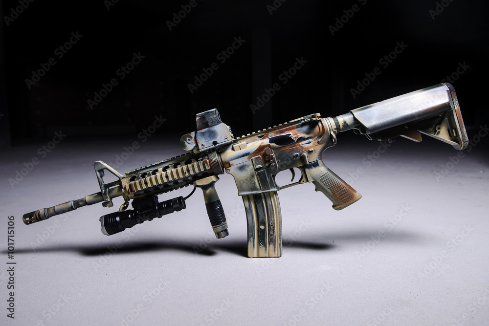 Automatic rifle M16/Automatic assault rifle with LED flashlight Stock ...