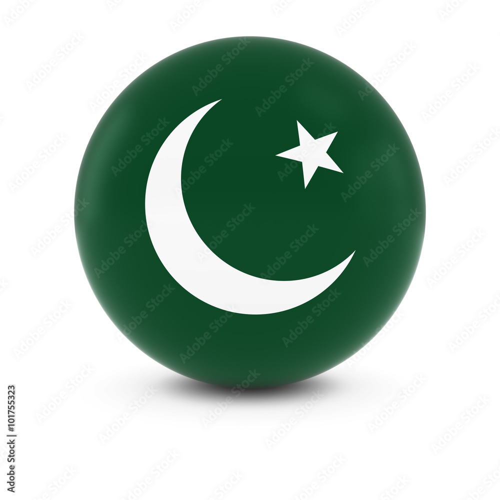 Pakistani Flag Ball - Flag of Pakistan on Isolated Sphere Stock ...