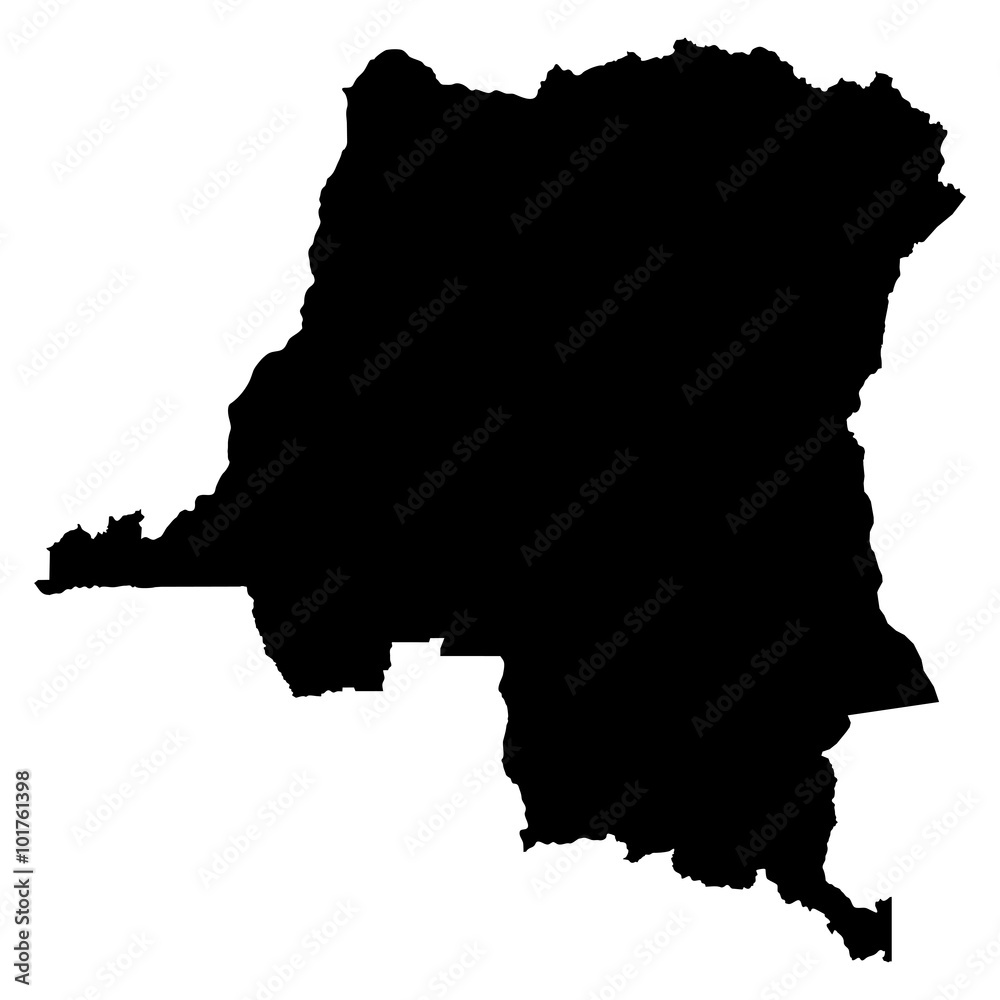 Democratic Republic of Congo map on white background vector Stock ...