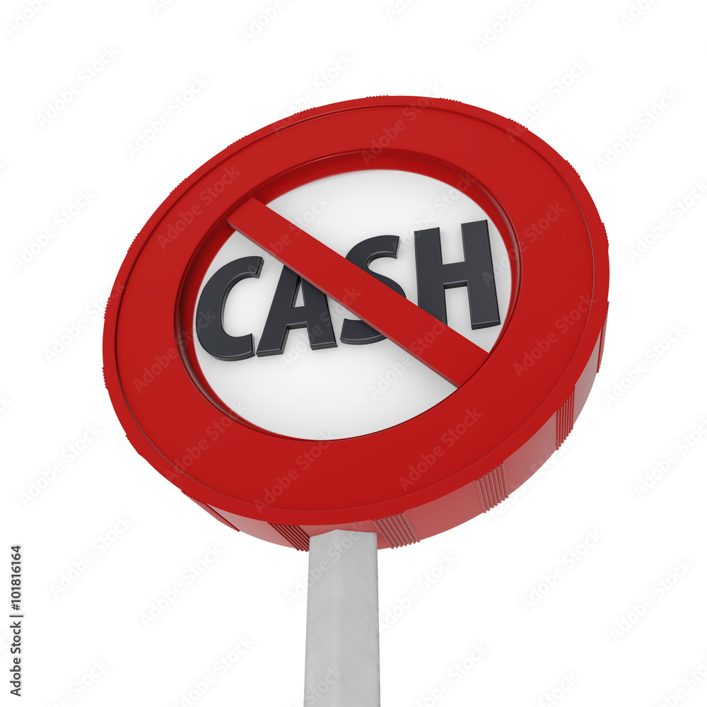 “No cash” Sign Illustration Stock | Adobe Stock