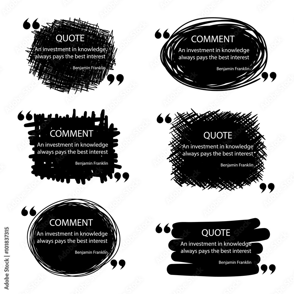 Vector quote blank template. Artistic quote bubble. Empty template ...