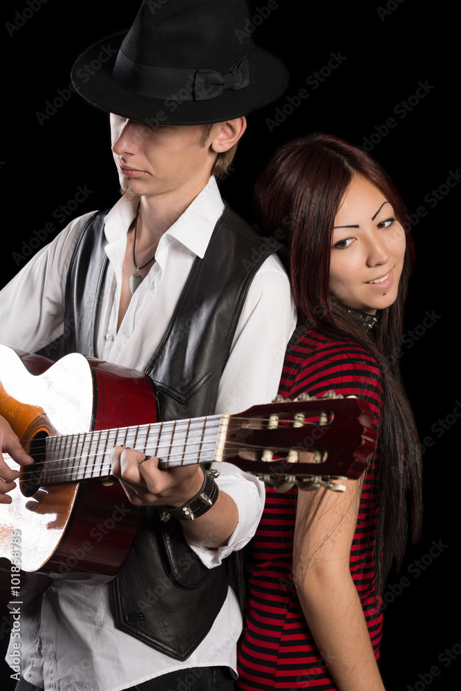 Young couple performing a musical song Stock Photo | Adobe Stock