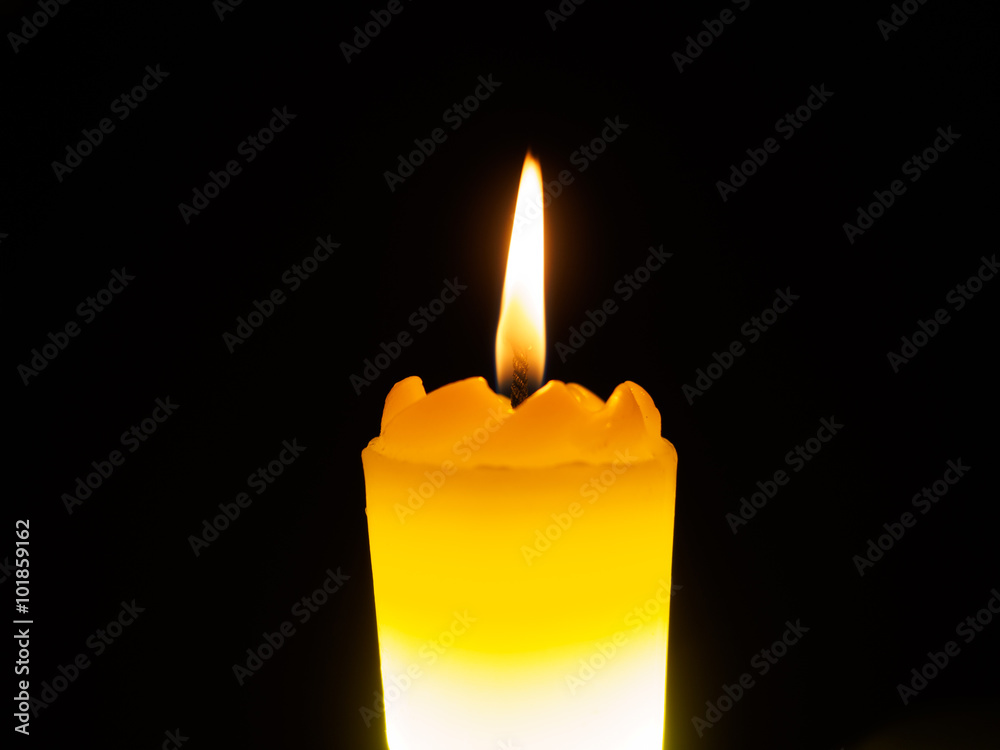 yellow candle light Stock Photo | Adobe Stock