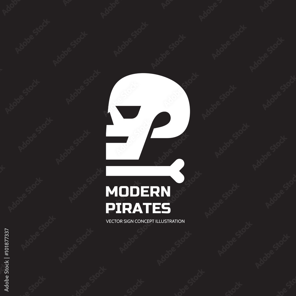 Modern pirates - vector logo concept illustration. Skull vector logo ...