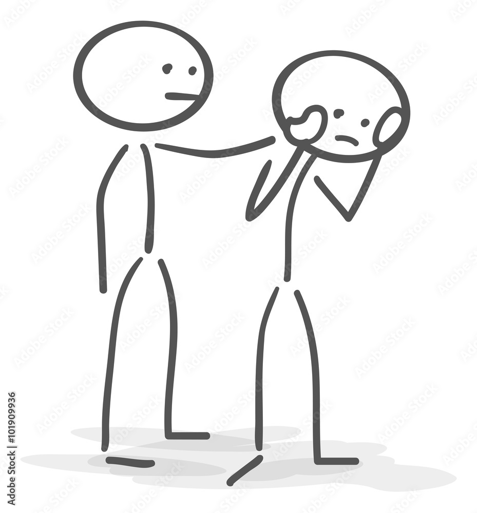 Stickman sad Stock Vector | Adobe Stock