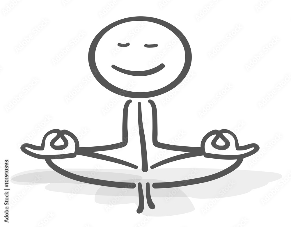 Stickman meditaion Stock Vector | Adobe Stock