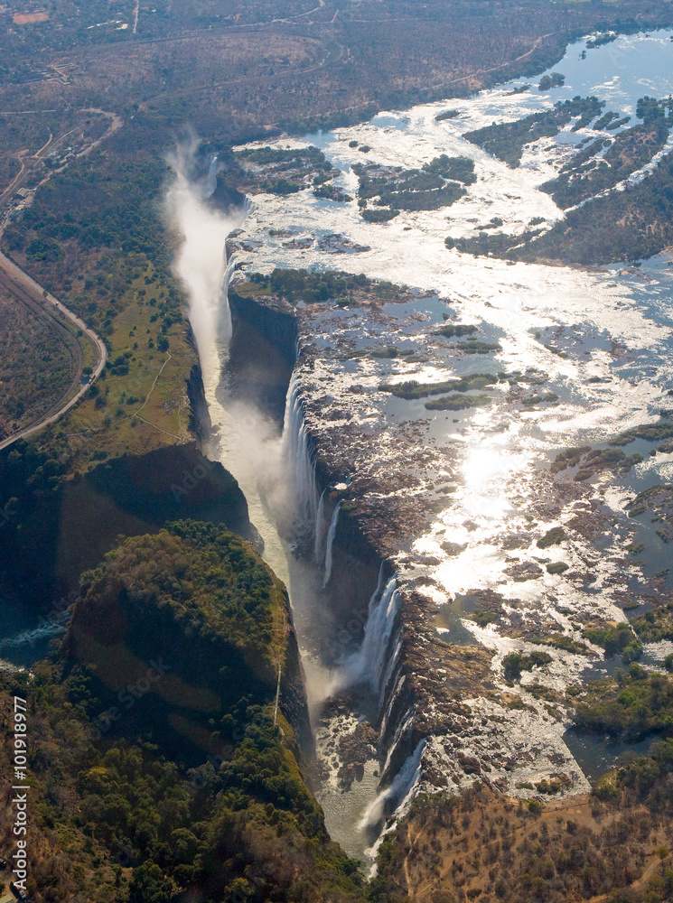 The Victoria falls is the largest curtain of water in the world. The ...