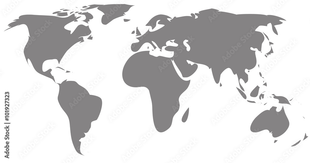 simple world map Stock Vector | Adobe Stock