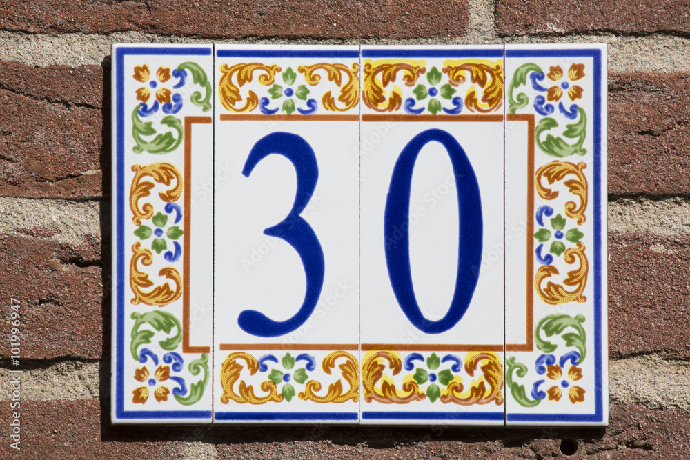 Zahl 30 Stock-Foto | Adobe Stock