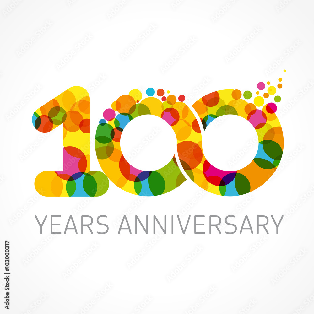 Vecteur Stock 100 years anniversary infinity color logo. Template logo ...