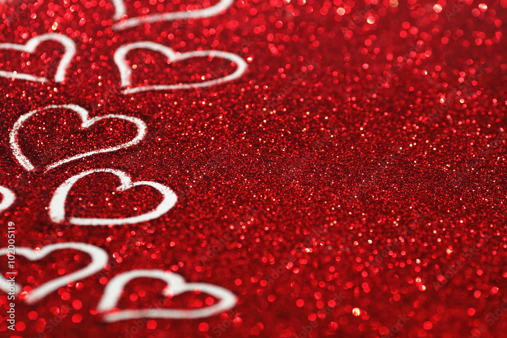 Glitter background with hearts Stock Photo | Adobe Stock