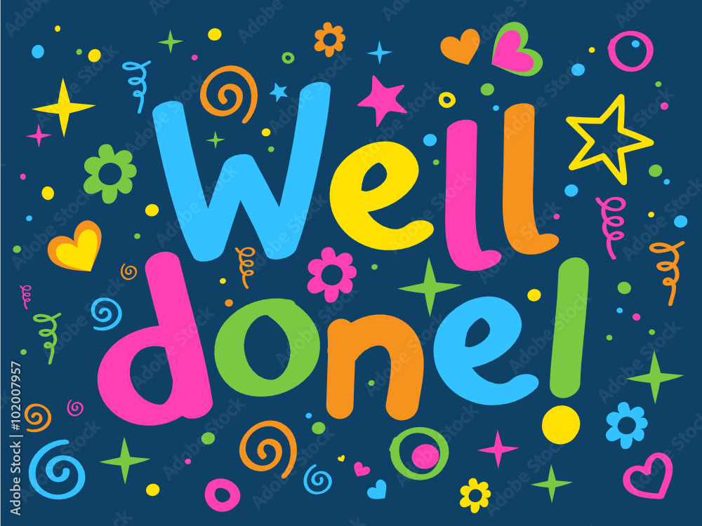 "WELL DONE!" Playful Vector Letters Stock Vector | Adobe Stock