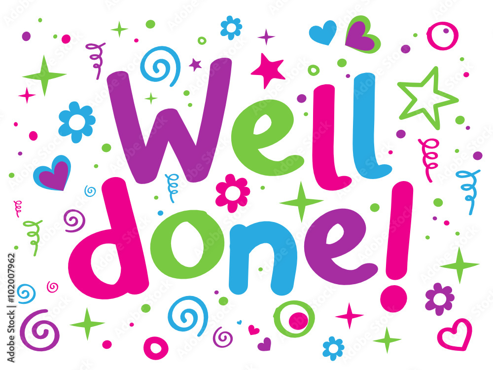 "WELL DONE!" Playful Vector Letters Stock Vector | Adobe Stock
