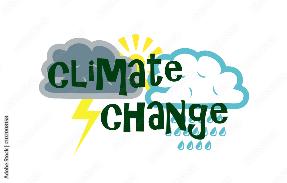 Vector Image Of Various Weather Symbols And The Words Climate Change vector-image-of-various-weather-symbols-and-the-words-climate-change
