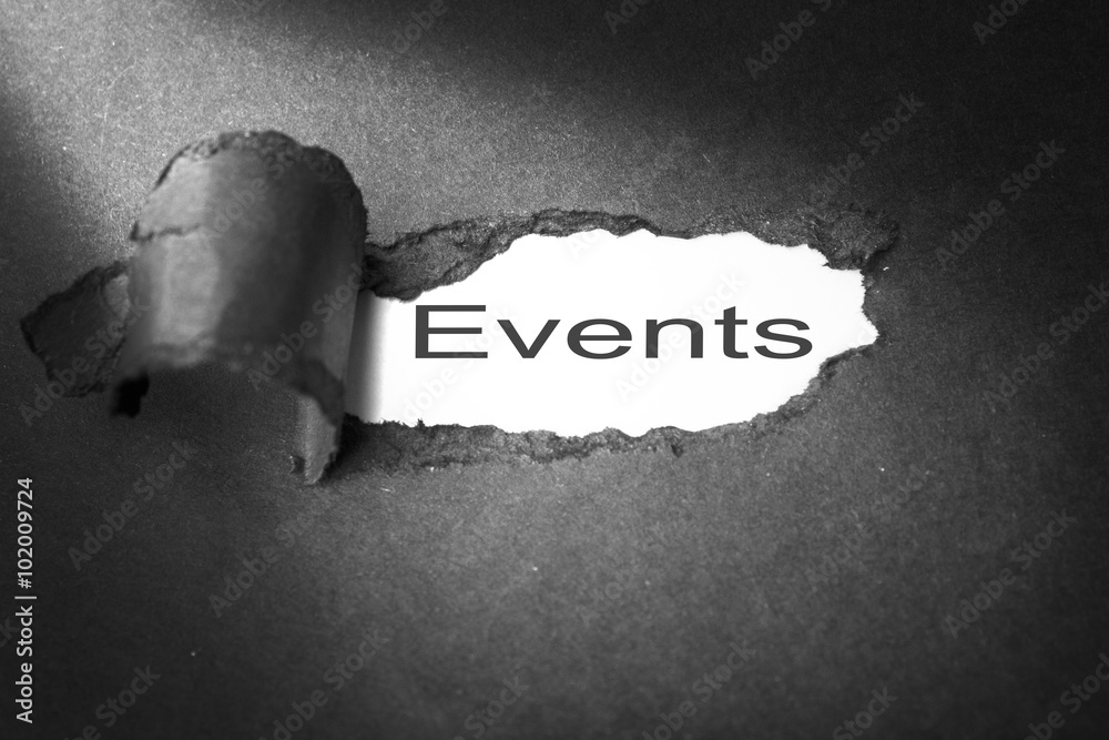 events writing on paper Stock Photo | Adobe Stock