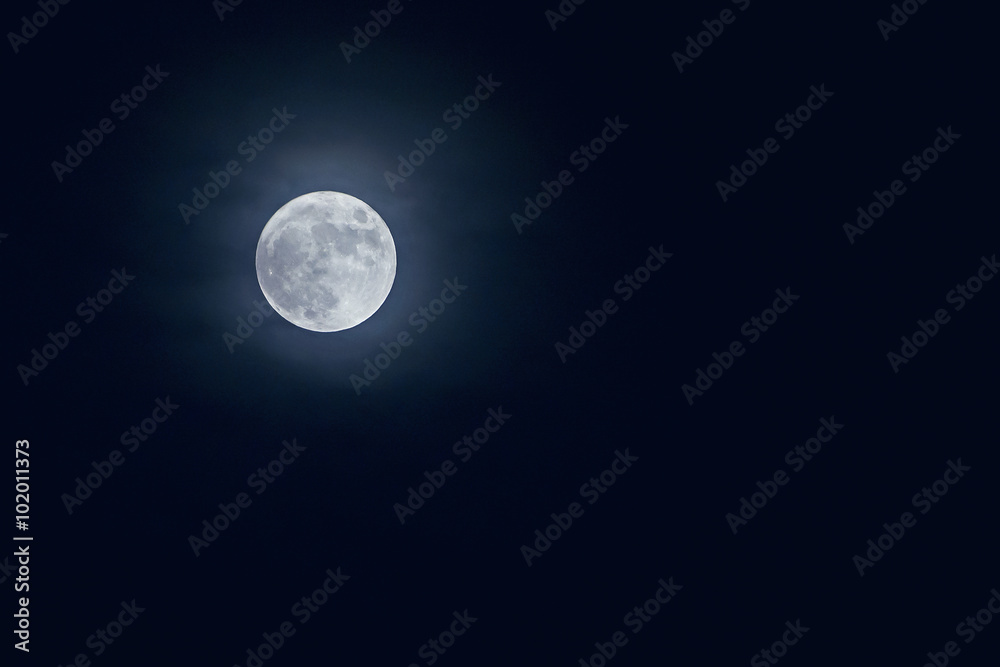 Misty moon Stock Photo | Adobe Stock