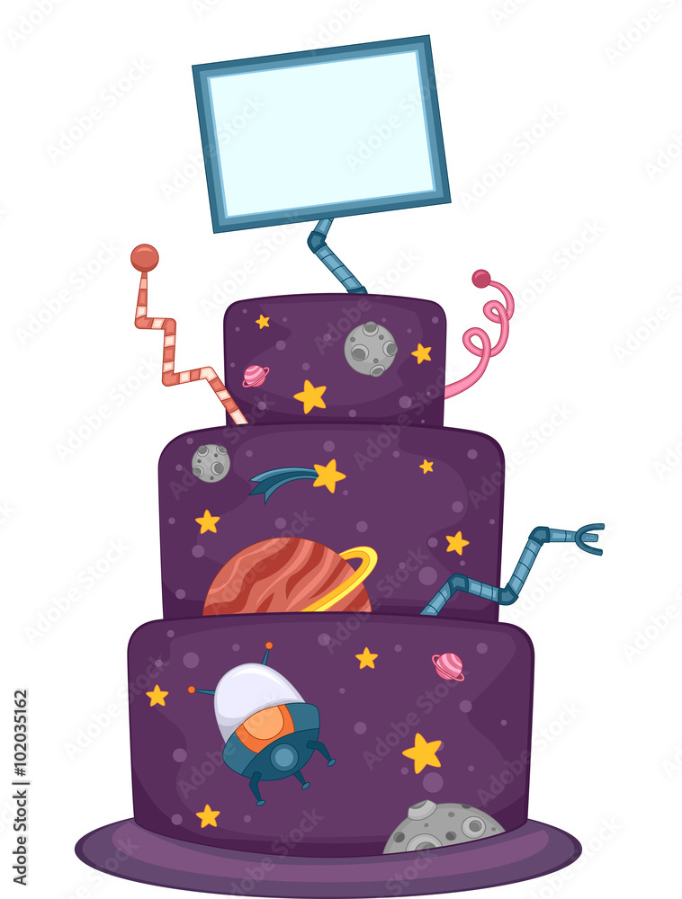 Outer Space Cake Design Stock Vector | Adobe Stock