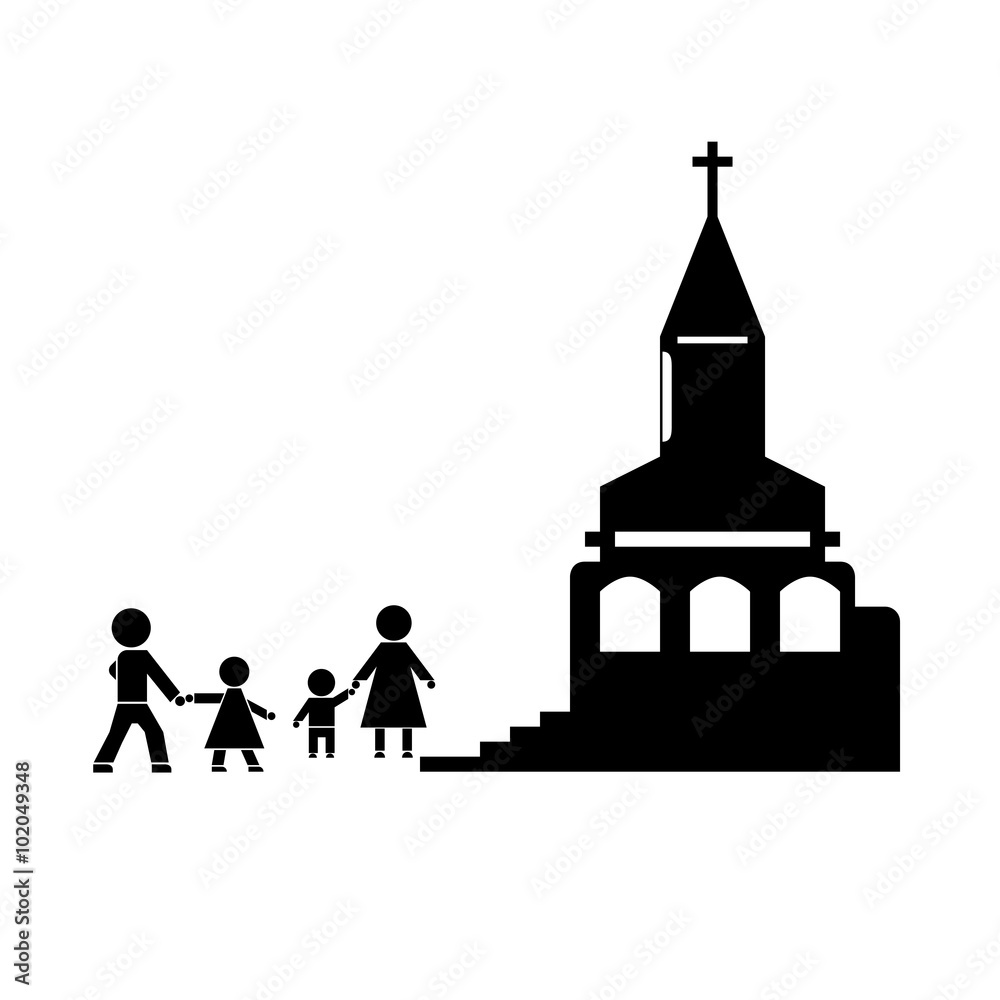 Church Stick Figure vector de Stock | Adobe Stock