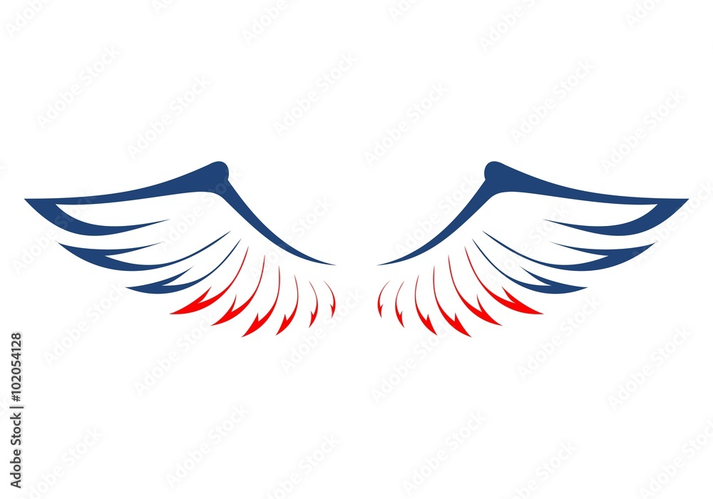 Eagles wings in the colors of the American flag Stock Vector | Adobe Stock