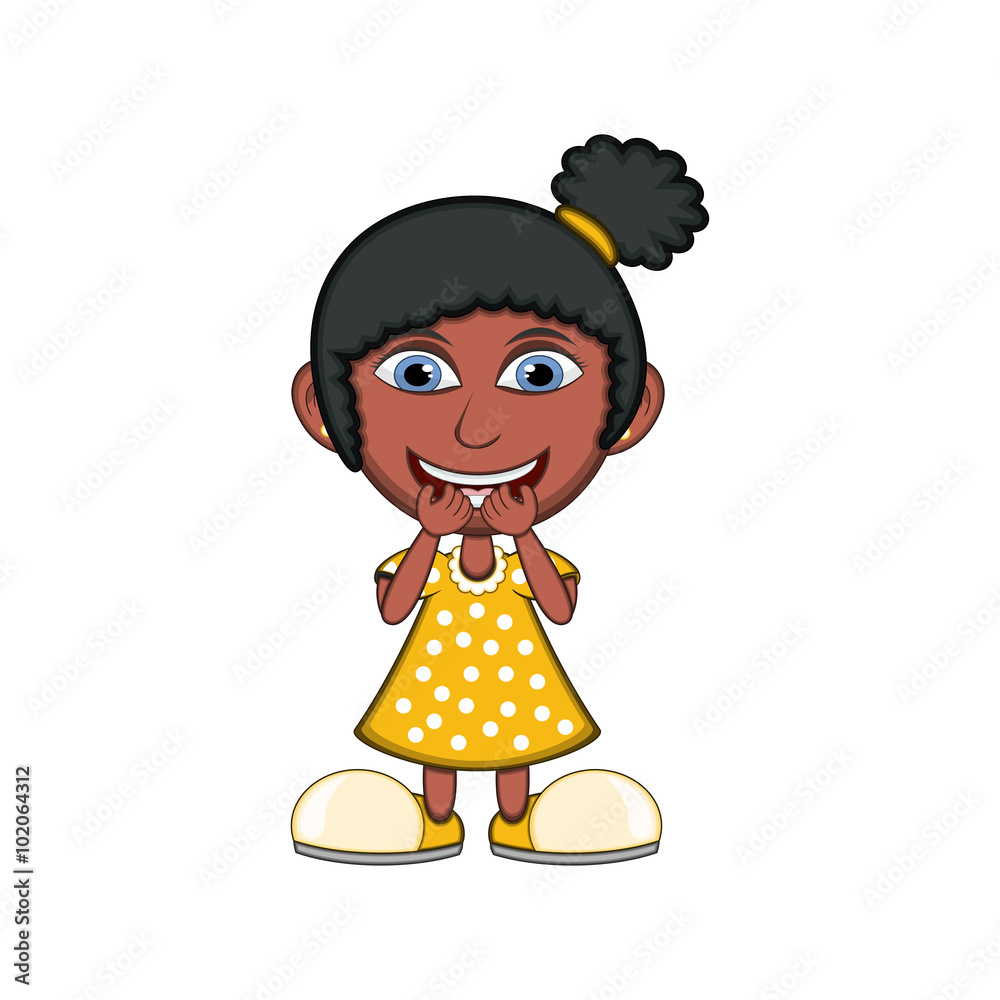 Little girl laughing cartoon vector illustration Stock Vector | Adobe Stock