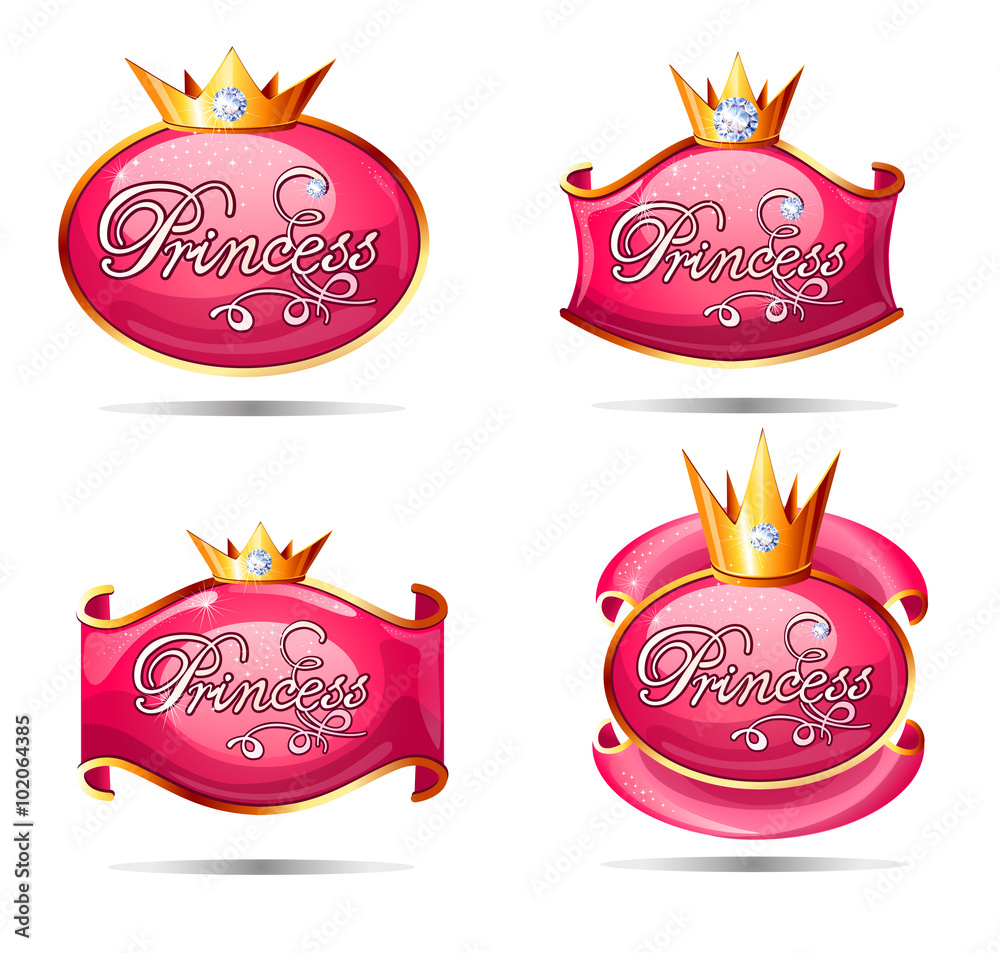 Princess shining symbols set. Stock Vector | Adobe Stock