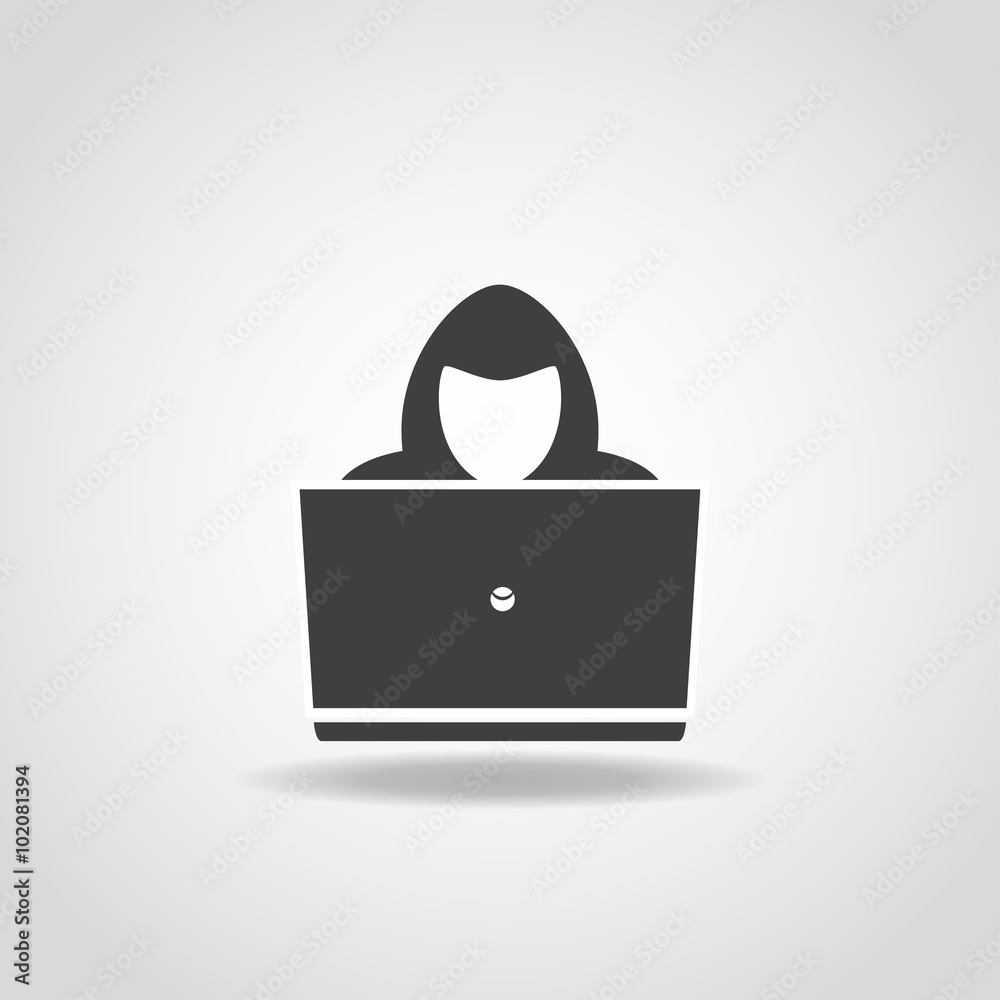 Computer hacker icon Stock Vector | Adobe Stock